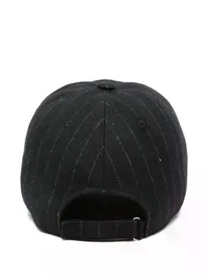 Isabel Benenato Pinstripe Embroidered Baseball Cap