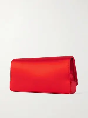 Manolo Blahnik Gothisi Crystal-embellished Satin Clutch - Red
