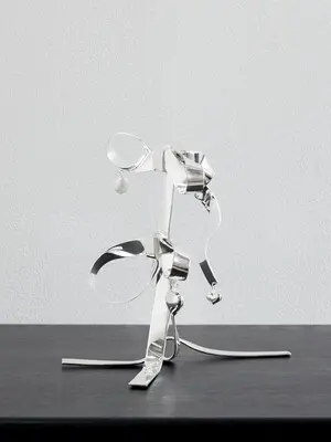 Completedworks Pearl-embellished -plated Candle Holder - Silver