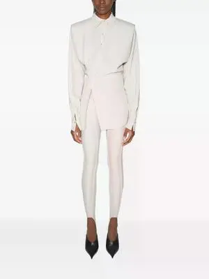 MUGLER Button Shirt With Draped Shoulder
