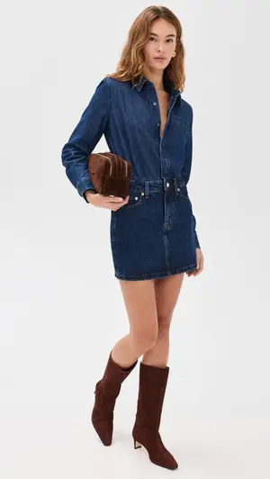 PISTOLA Pixie Denim Mini Shirt Dress