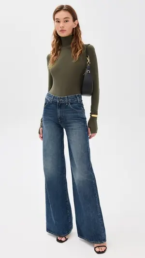 Norma Kamali Long Sleeve Turtle Bodysuit