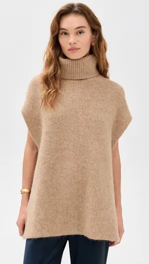 JAMES PERSE Waffle Knit Funnel Neck Tunic