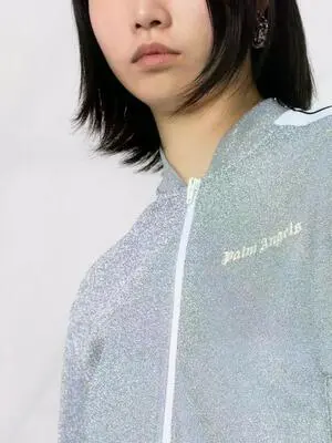 Palm Angels Logo-print Glitter Zip-up Jacket