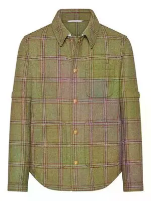 Thom Browne Checked Wool Jacket - Green