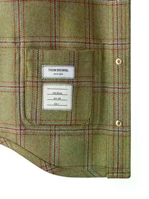 Thom Browne Checked Wool Jacket - Green