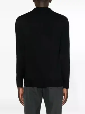 Canali Long-sleeve Polo Shirt - Black
