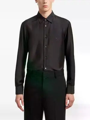 Emporio Armani Logo-patch Shirt - Black