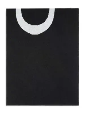 Pinko Logo-detail Wool Scarf - Black