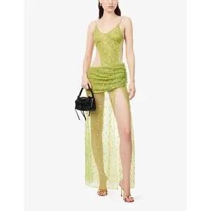 JADED LONDON Stellar Asymmetric Embellished Maxi Dress