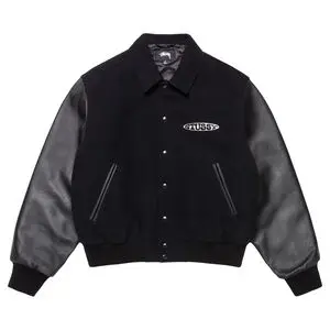 StÜssy Globe Varsity Jacket - Black