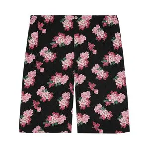 Gucci Peony Print Silk Shorts - Black