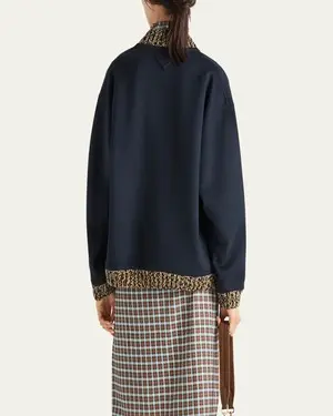 Prada Cashmere And Wool Bomber Jacket - Bleu