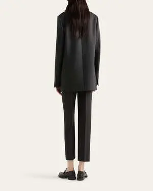 Prada Cropped Wool Check Tailored Trousers