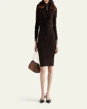 Prada Stretch Knit Pencil Skirt - Moro