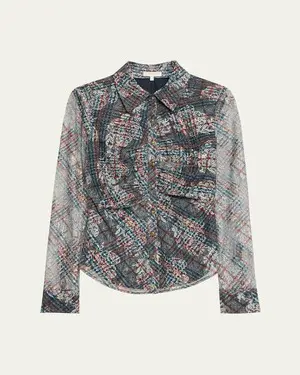 Ramy Brook Plaid Hamilton Button-front Blouse