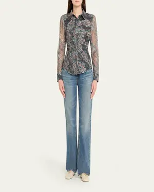 Ramy Brook Plaid Hamilton Button-front Blouse