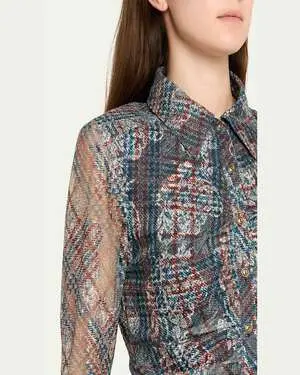 Ramy Brook Plaid Hamilton Button-front Blouse
