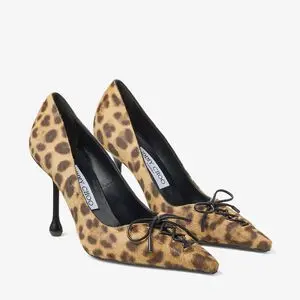 JIMMY CHOO Scarlett 95 Leopard Print Pony Pumps
