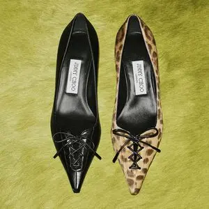 JIMMY CHOO Scarlett 95 Leopard Print Pony Pumps