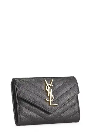 Saint Laurent Grained Calfskin Envelope Wallet