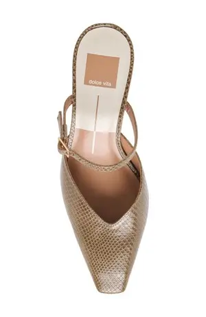 Dolce Vita Morgen Mary Jane Mule - Dark Olive Embossed Leather