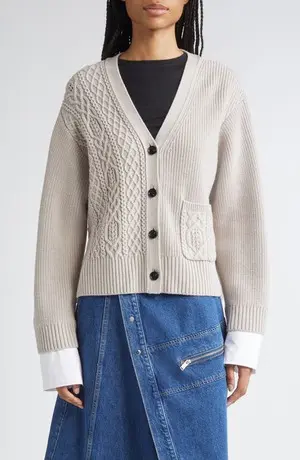 3.1 Phillip Lim Wool Cable Cardigan