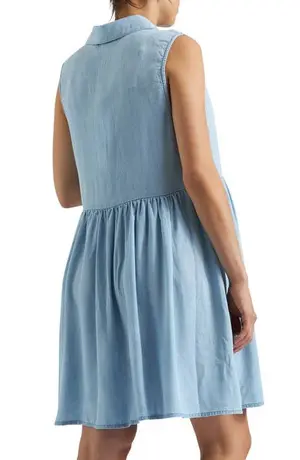 RIPE MATERNITY Sleeveless Chambray Shirt Dress - Clean Fade
