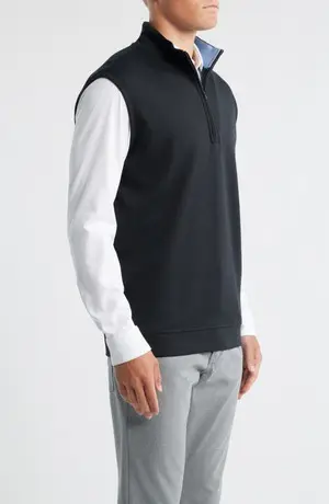 Scott Barber Pima Cotton Quarter-zip Vest - Midnight