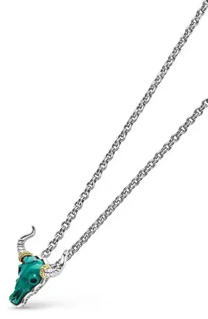 Lagos Anthem Bull Pendant Necklace - Turquoise