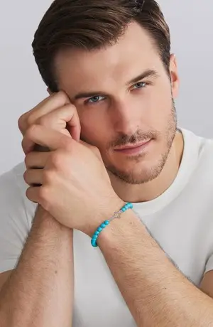 Lagos Anthem Cross Turquoise Beaded Bracelet - Silver