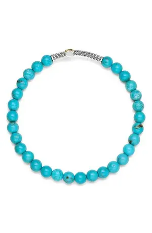 Lagos Anthem Cross Turquoise Beaded Bracelet - Silver