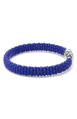 Lagos Anthem Ceramic Caviar Beaded Bracelet - Silver Blue
