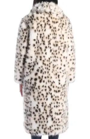 AZALEA WANG Leopard Print Faux Fur Coat