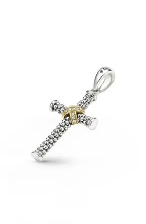 Lagos Small Anthem Diamond Cross Pendant