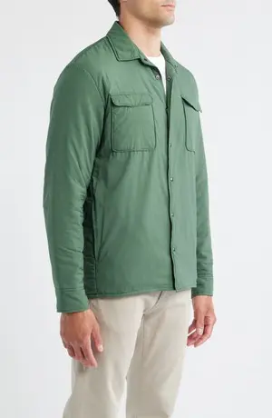 Johnnie-o Denzel Featherweight Nylon Snap-up Shirt Jacket - Kelp