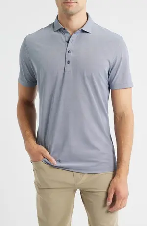 Johnnie-o Clegg Solid Piqué Performance Golf Polo - Navy