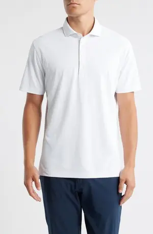 Johnnie-o Clegg Solid Piqué Performance Golf Polo - White