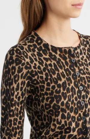REFORMATION Bernadette Print Merino Wool Cardigan