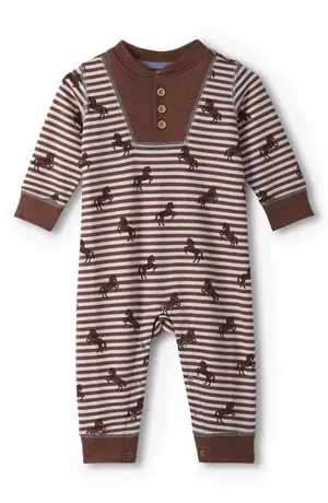 HATLEY Ranch Horses Henley Romper - Brown