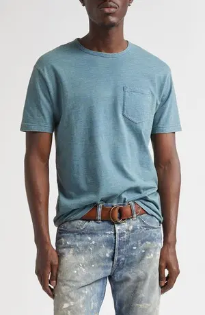 Double Rl Indigo Jersey Pocket T-shirt