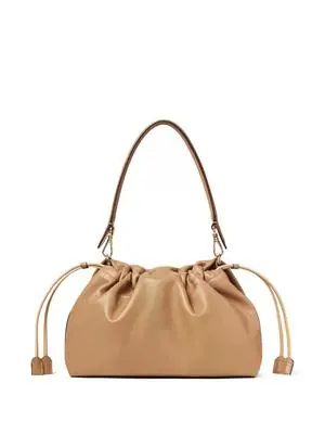 Fendi Nappa Leather Drawstring Tote Bag - Brown