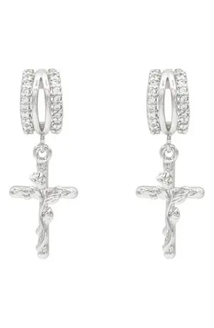 LA MENO Inner Hope Hoop Earrings - Silver