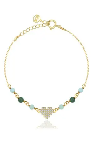 LA MENO Wild Heart Jade Bracelet - Gold/jade