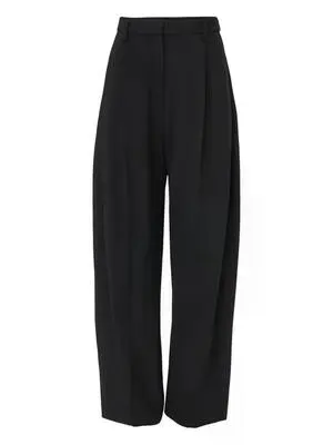 Carolina Herrera Pleated Wool-blend Trousers - Black