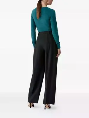 Carolina Herrera Pleated Wool-blend Trousers - Black