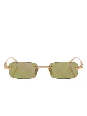 Gucci Gg-logo Rimless Sunglasses - Gold