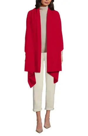 LANDS' END Cashtouch Shawl Wrap - Heritage Red