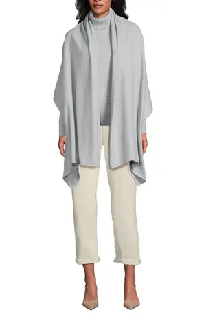 LANDS' END Cashtouch Shawl Wrap - Ultimate Gray Heather