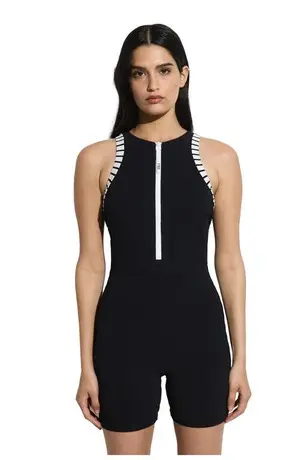GOTTEX Coco High Neck Swim Romper - Black-white